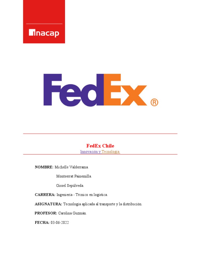 FedEx en Chile Informe Final. | PDF | Logística | Transporte