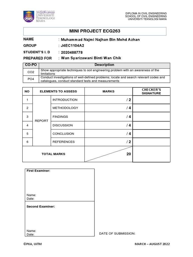 Mini Project Ecg263: Muhammad Najmi Najhan Bin Mohd Azhan J4EC1104A2 ...