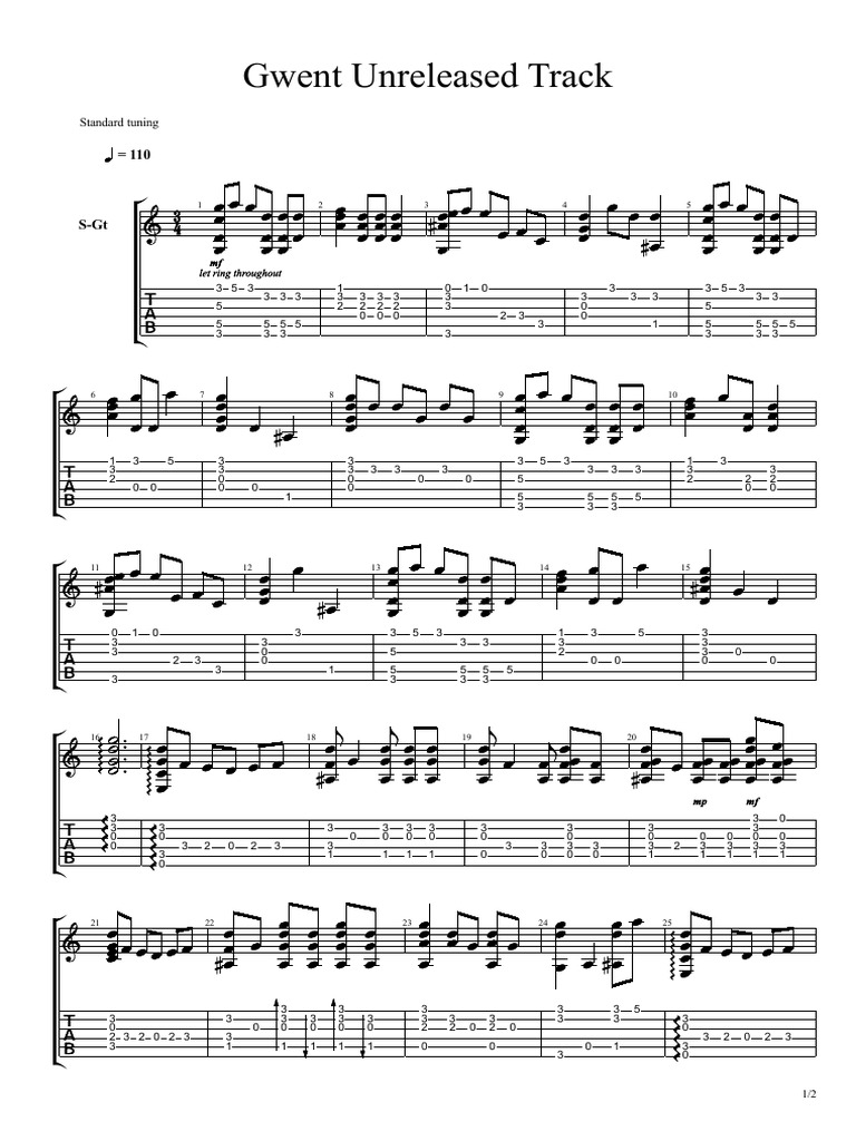 Guitar Tab for Gwent Fans | PDF
