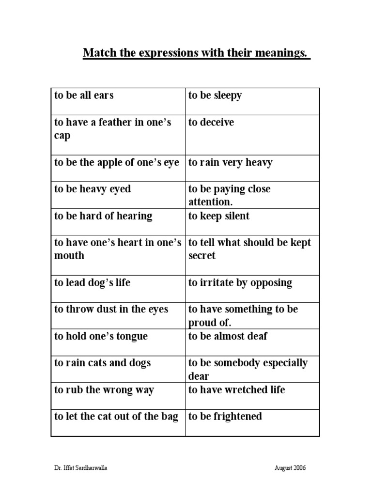 Match The Expressions With Their Meanings | PDF