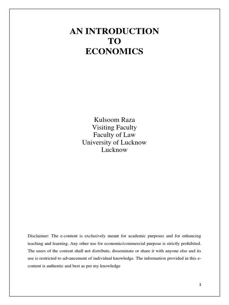Introduction to Economics Concepts | PDF | Economics | Resource
