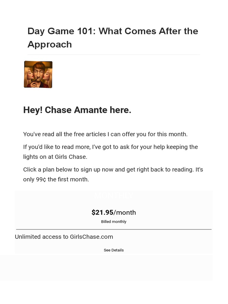 Day Game 101 - What Comes After The Approach | PDF