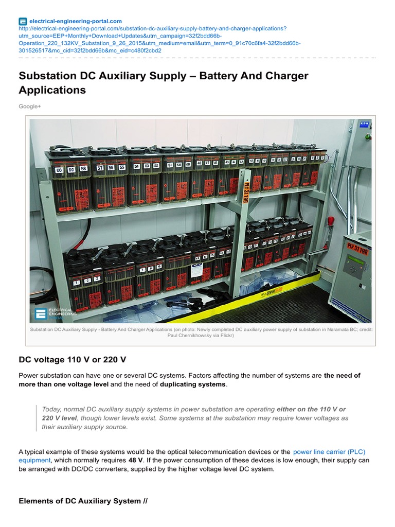 Electrical-engineering-portal-substation-dc-auxiliary-supply | PDF ...