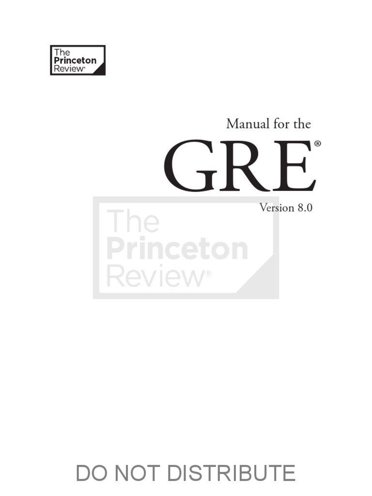 05-0127 GRE Manual 8.0 | PDF | Graduate Record Examinations | Mathematics