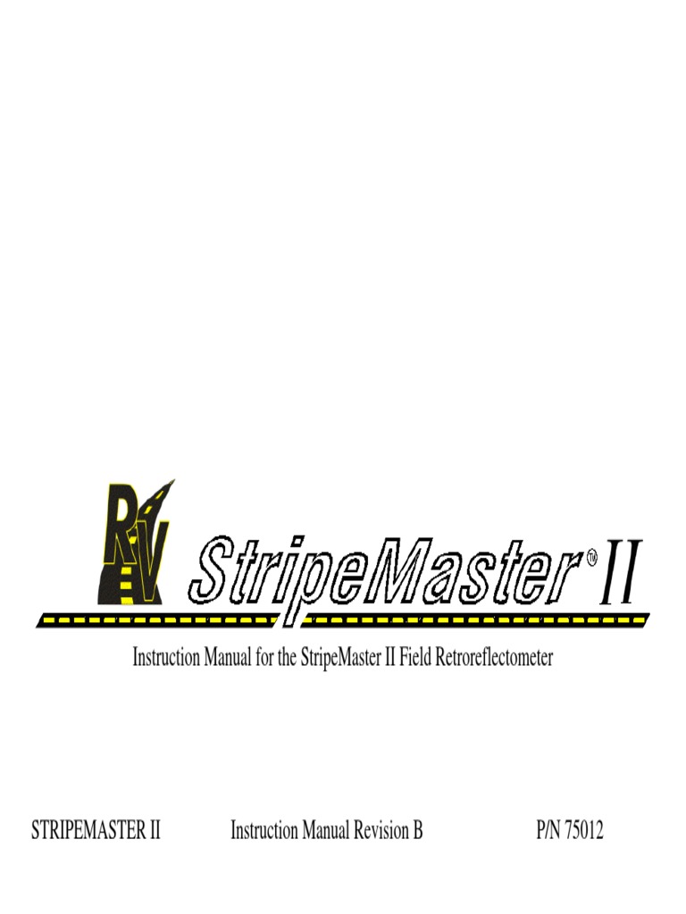 StripemasterII Manual Retrorreflectómetro 75012 Rev B | PDF | Equipment ...