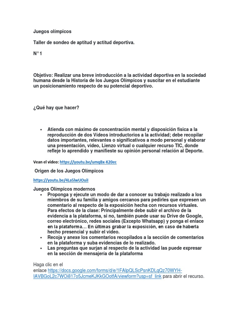 Juegos Olimpico Guia 1 ED - FISICA | PDF