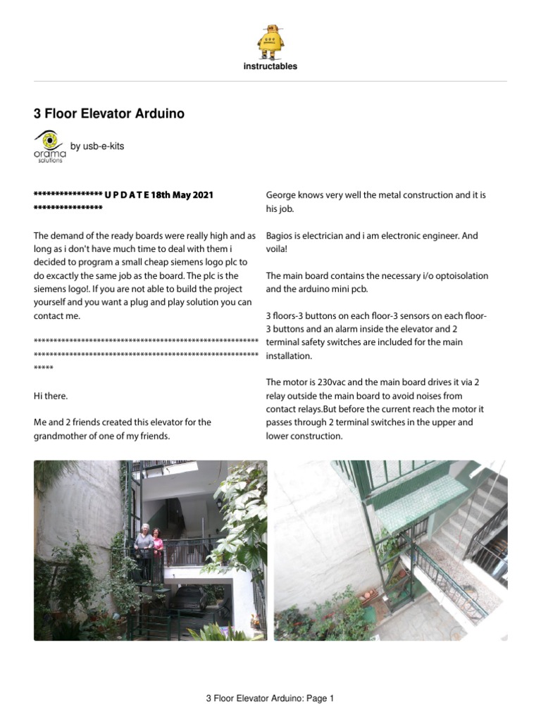 3 Floor Elevator Arduino | PDF | Relay | Elevator