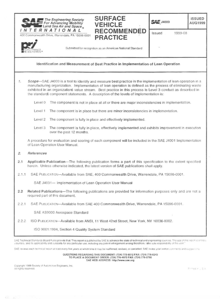 Sae J4000 | PDF