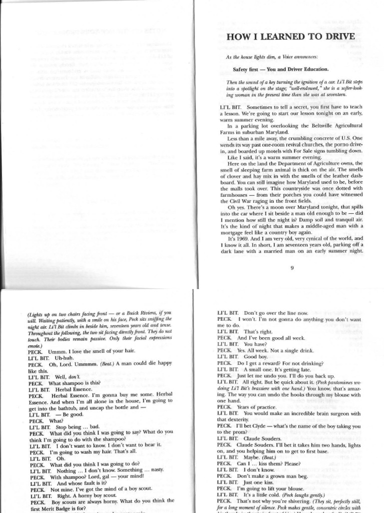 How I Learned To Drive | PDF