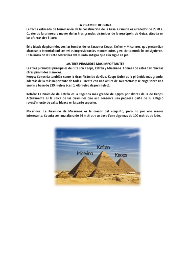 La Piramide de Guiza Inf | PDF | Ciencias sociales