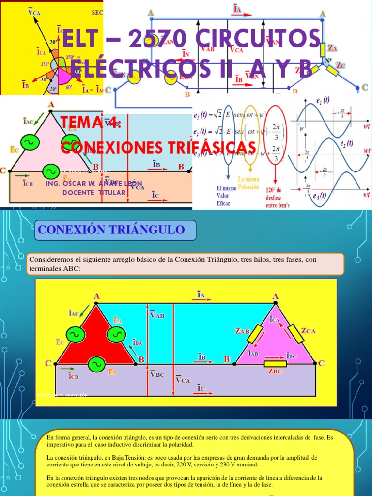Conexión Triángulo | PDF | Energia electrica | Corriente eléctrica