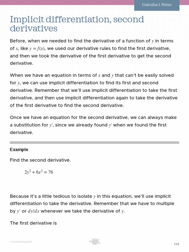 Implicit Differentiation Guide | PDF | Derivative | Mathematics