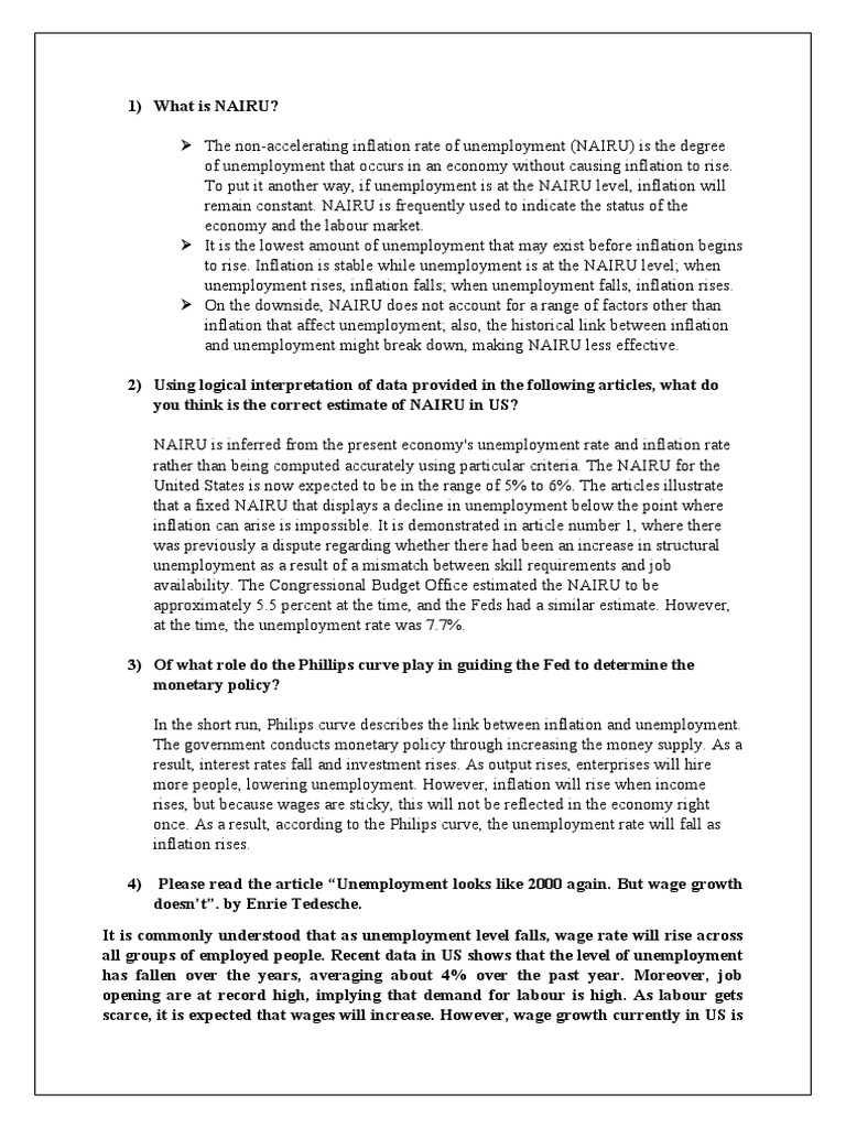 NAIRU What is the Non-Accelerating Inflation Rate of Unemployment | PDF ...