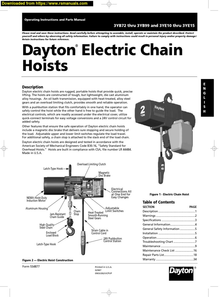 Manual Dayton 3YbB86 | PDF | Elevator | Switch