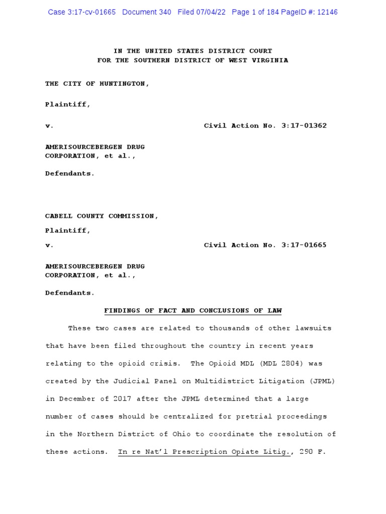 Findings of Fact & Conclusions of Law in Faber Decision | PDF ...