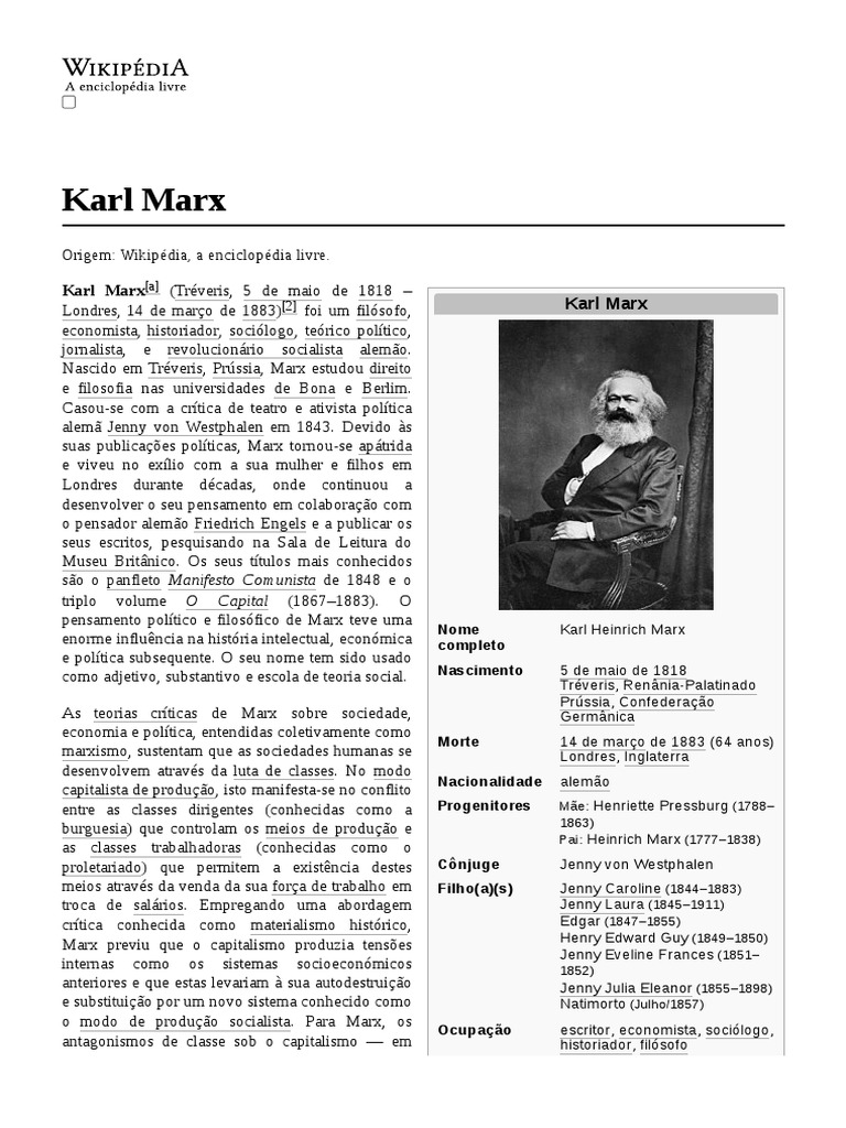 Biografia Karl Marx | PDF | Karl Marx | Marxismo
