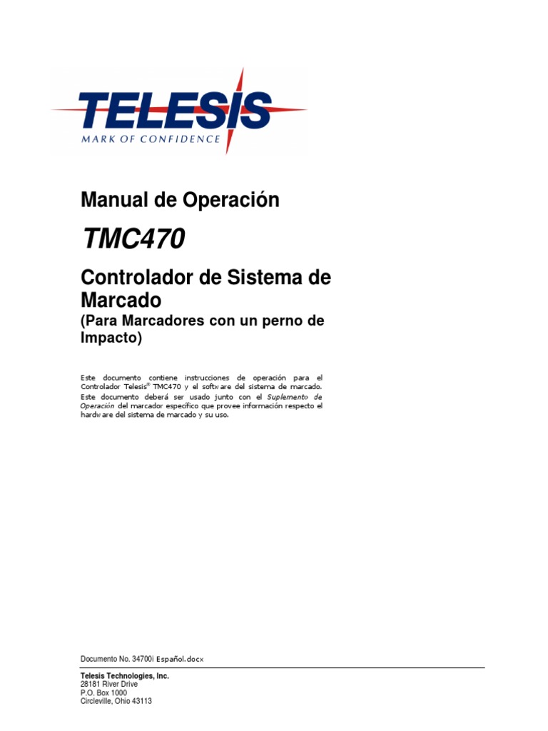 TMC470 Manual de Operación Español | PDF | Archivo de computadora ...