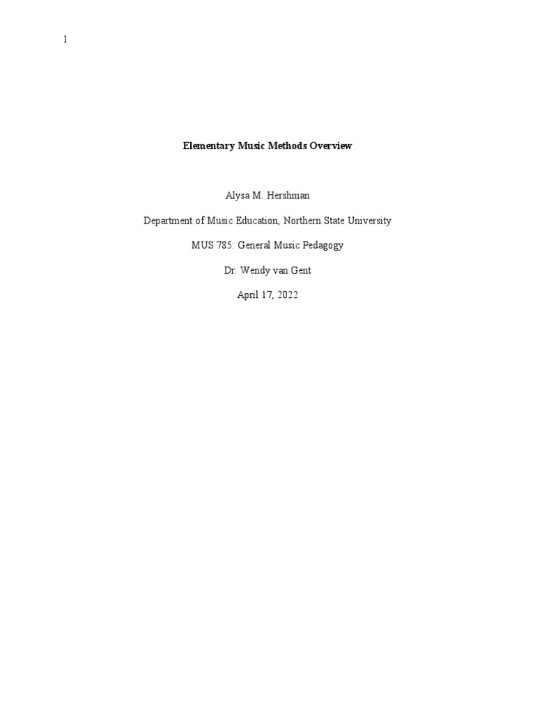 Elementary Music Methods Overview | PDF | Constructivism (Philosophy Of ...