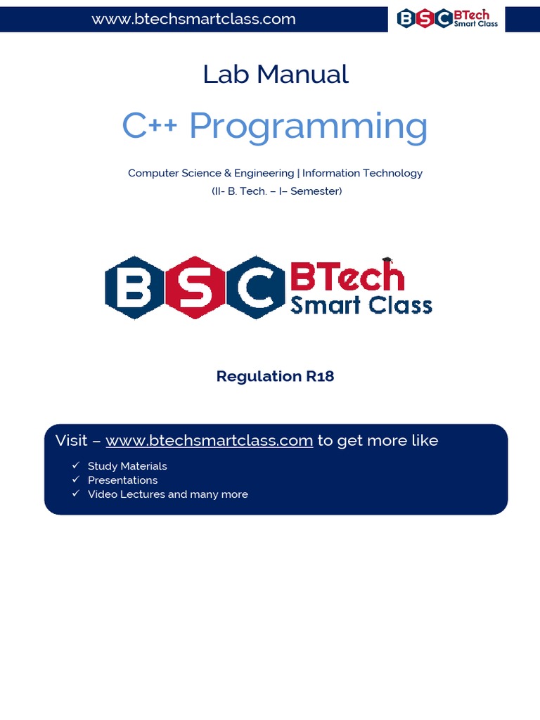 C Programming Lab Manual R18 Jntuh Pdf Pointer Computer Programming C 7063