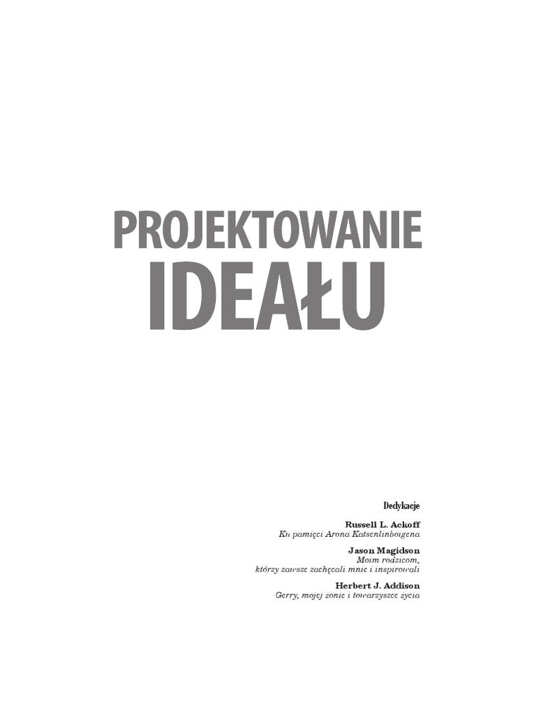 Ackoff - Projektowanie Ideału | PDF