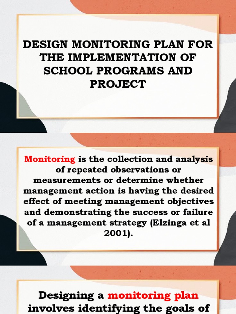Design Monitoring Plan For The Implementation of School Programs and ...