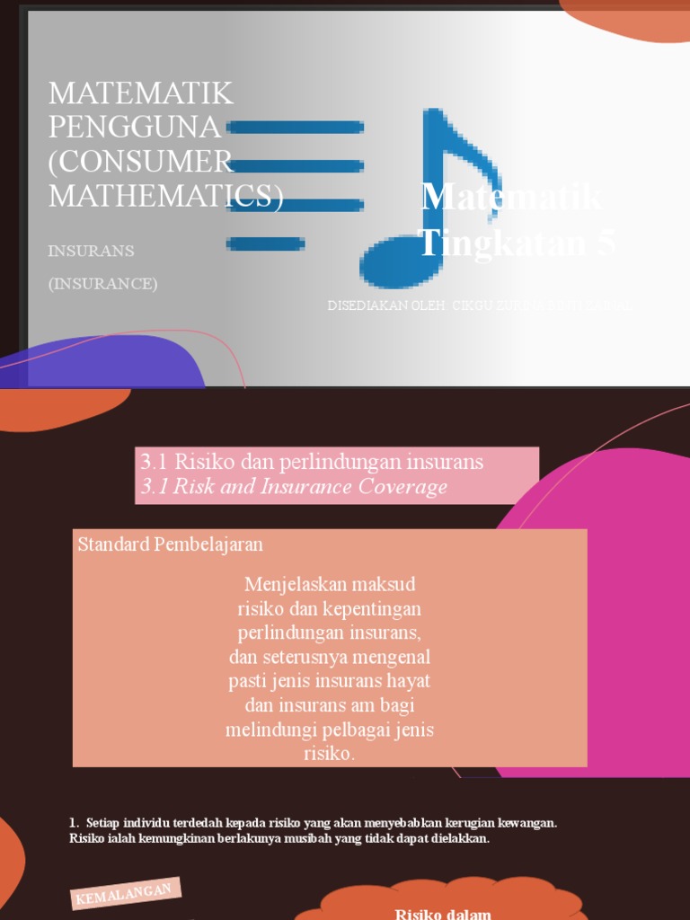 MATEMATIK PENGGUNA (Pengenalan Insurans) | PDF