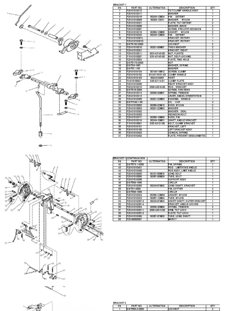 Lista de Piezas y Componentes de Brackets | PDF | Pistón | Tornillo