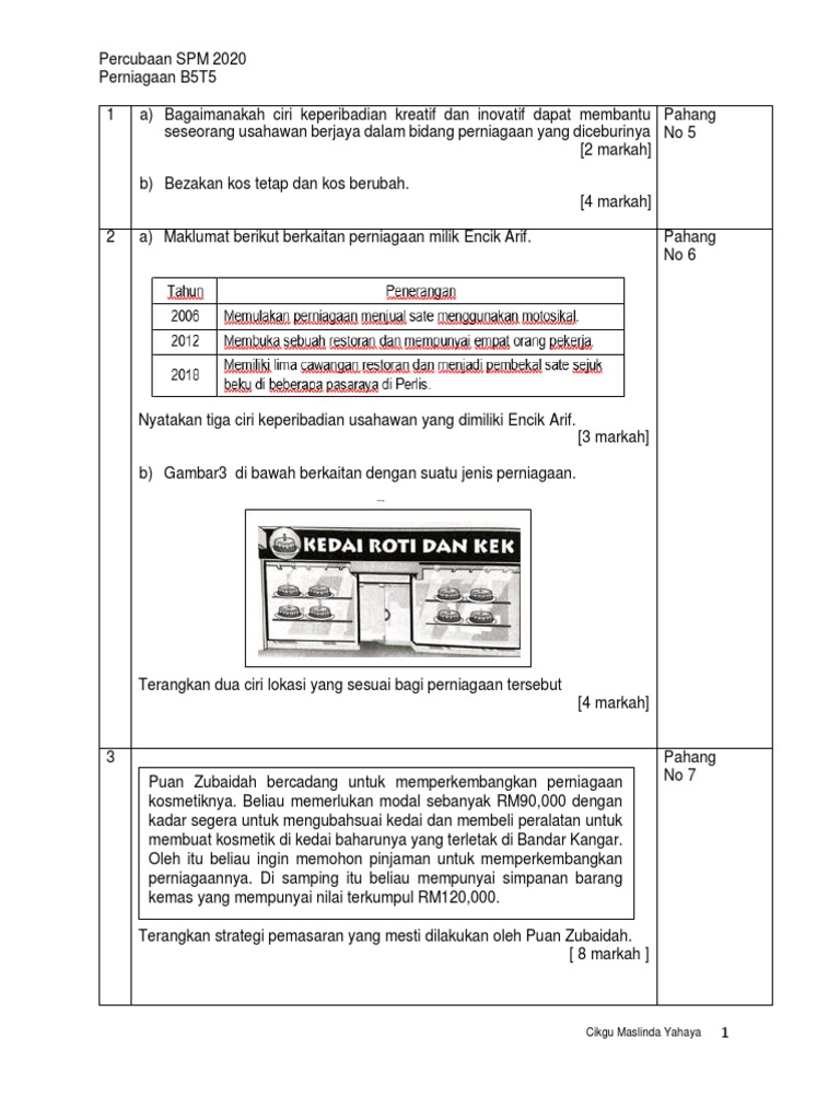 Contoh Soalan Esei | PDF