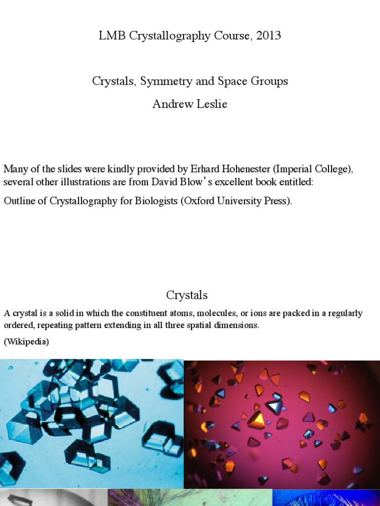 2 Crystals Symmetry and Space Groups - Andrew Leslie | PDF | Crystal ...