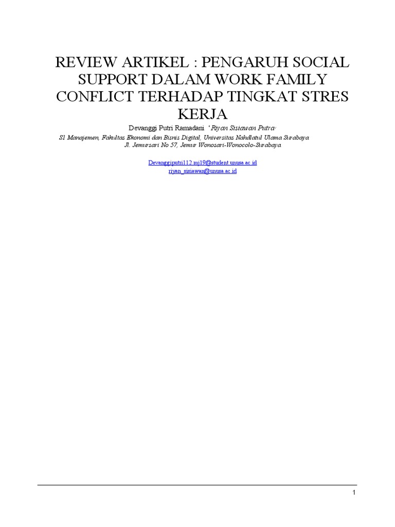 Devanggi Putri R - Pengaruh Sosial Support - Unusa | PDF