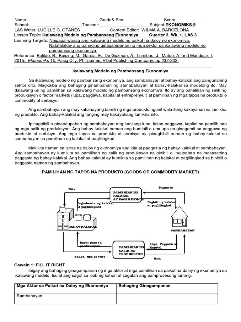 Ap 9 Quarter 3 Week 1las 3 | PDF