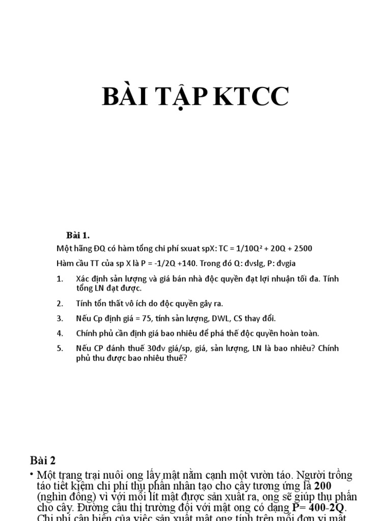 BÀI TẬP KTCC | PDF