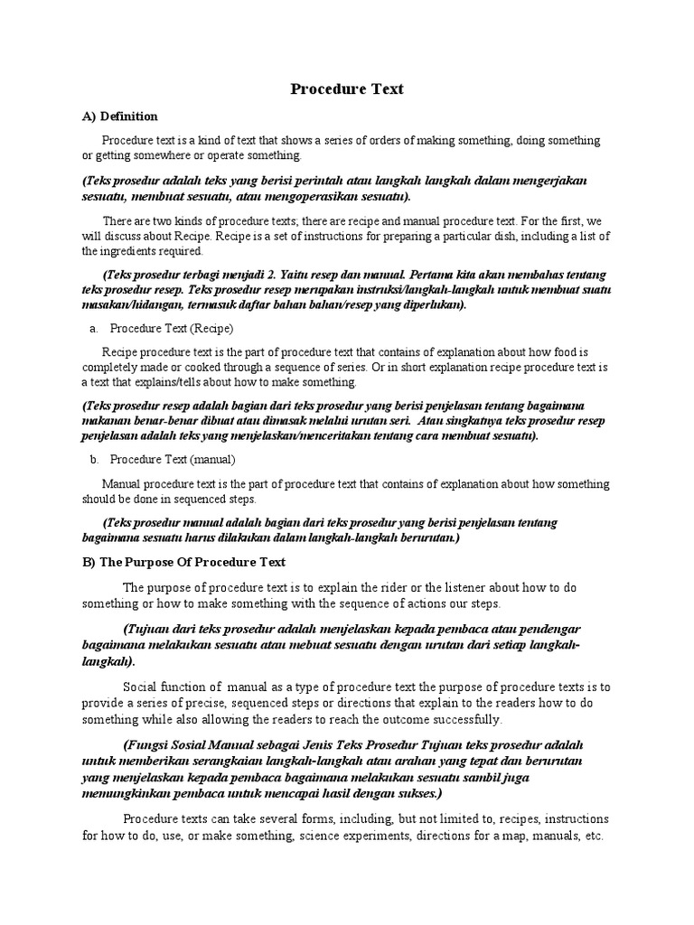 Teks Procedure Translate B. Indo | PDF