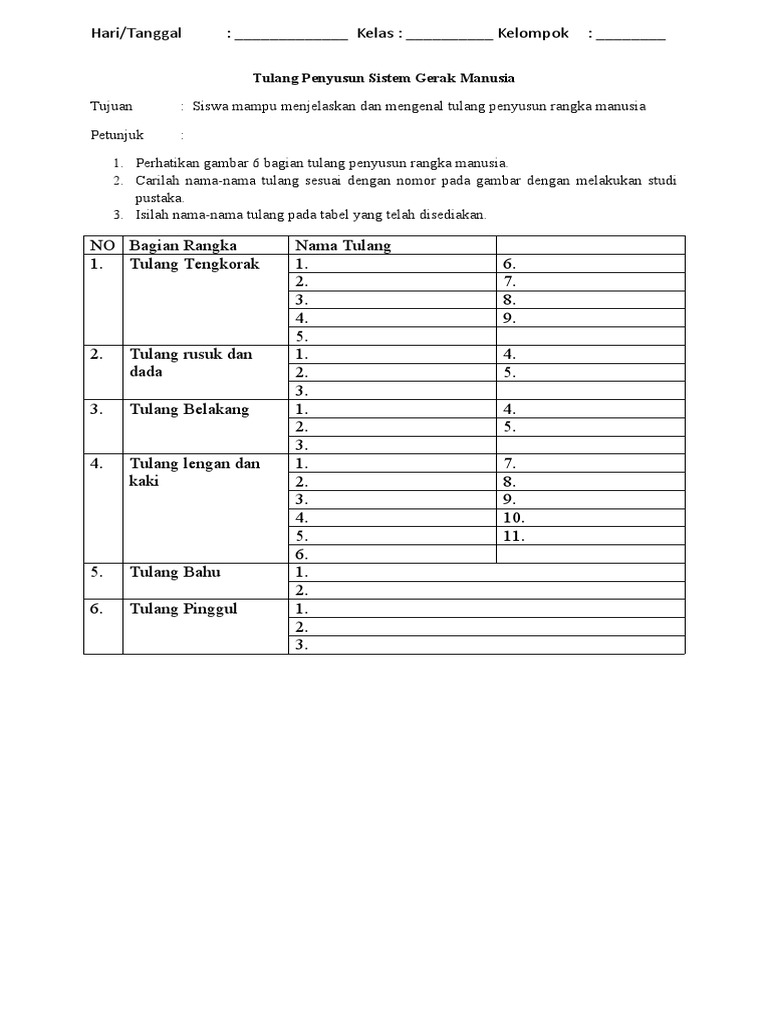 LKS S.Gerak Tulang | PDF