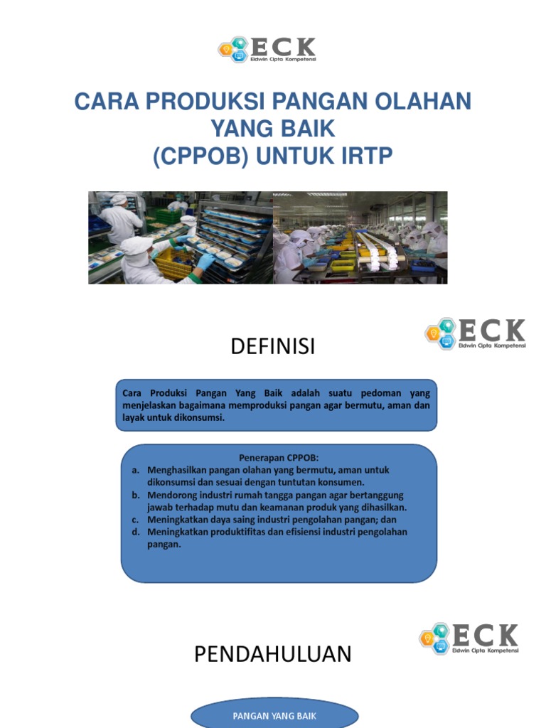 PERSYARATAN RUANG PRODUKSI DALAM CPPOB/GMP UNTUK IRTP | PDF