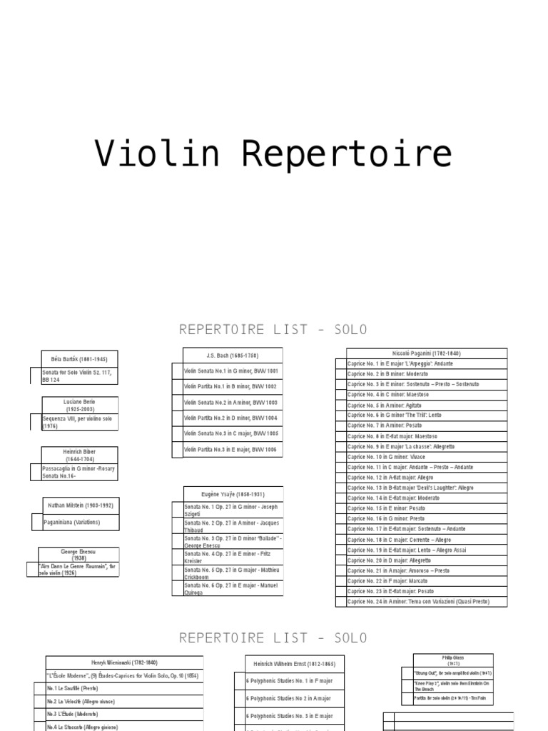 Repertoire Checklist (Updated 2021) | Download Free PDF | Concerto | Music