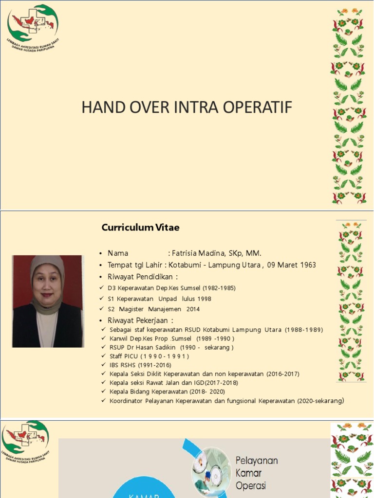 Hand-Over Intra Operatif Dengan Metode | PDF