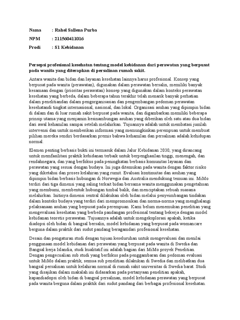 Jurnal PPK Rahel Sallena | PDF