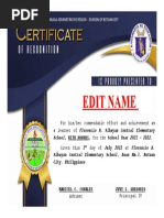 Matatag Certificate With Honors | PDF