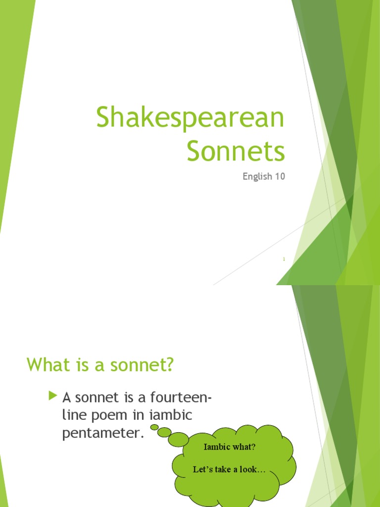 Shakespeare Sonnets Intro - PPT | PDF | Metre (Poetry) | Poetry