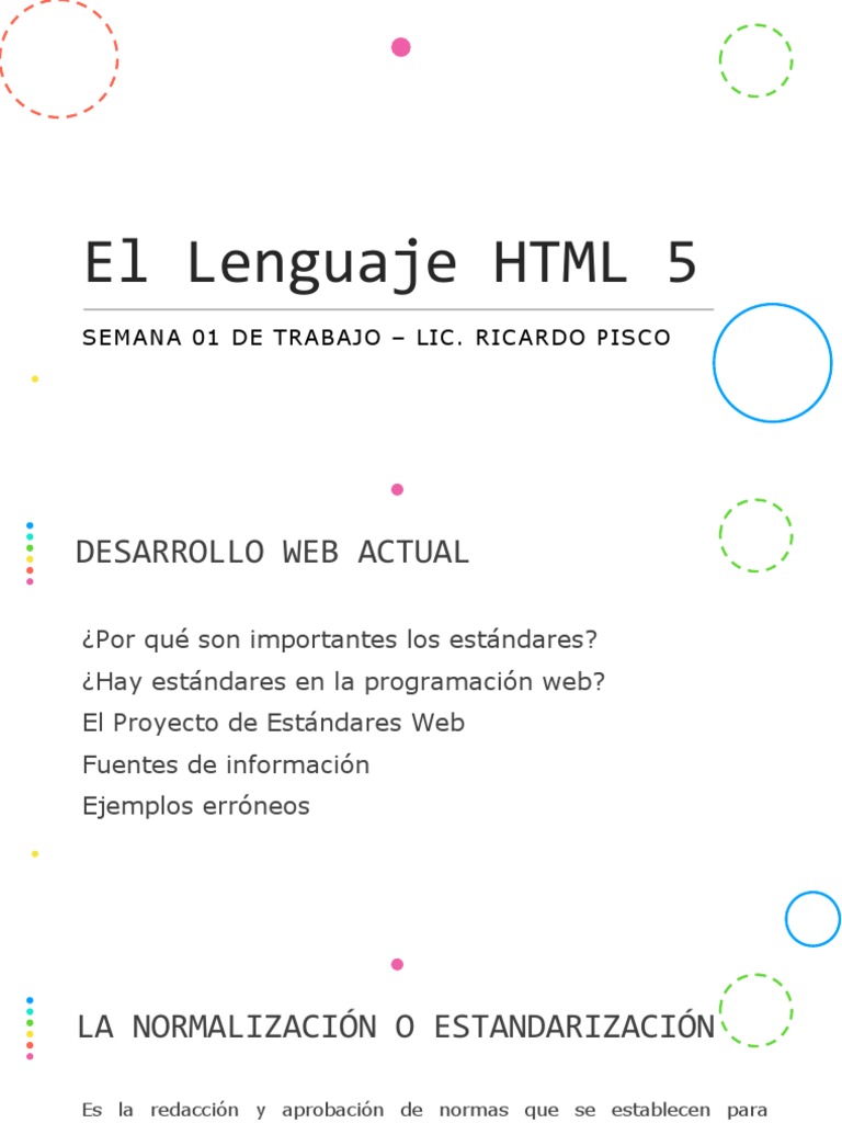 El Lenguaje HTML 5 | PDF | HTML | Internet y web