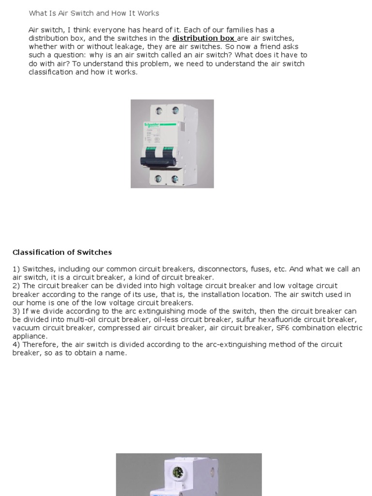 What Is Air Switch and How It Works | PDF | Switch | Electrical Components