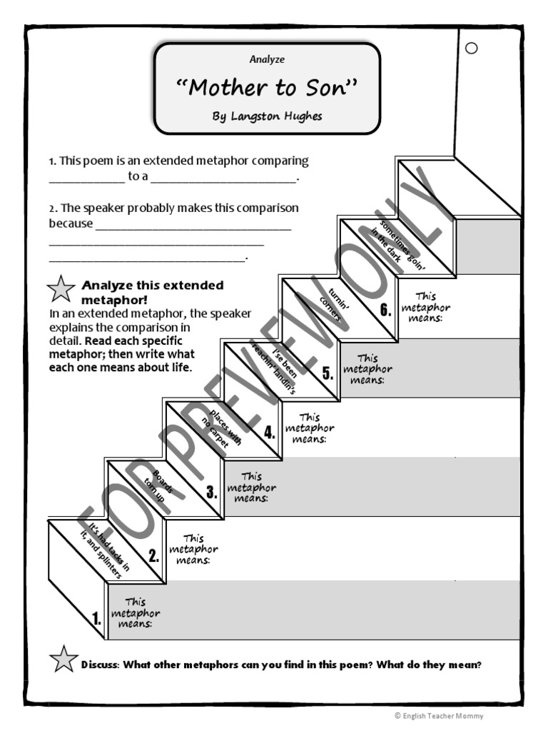 "Mother To Son": Analyze This Extended Metaphor! | PDF | Harlem Renaissance