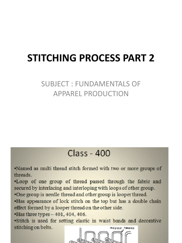 Fundamentals of Apparel Production - Stitching Part 2 | PDF