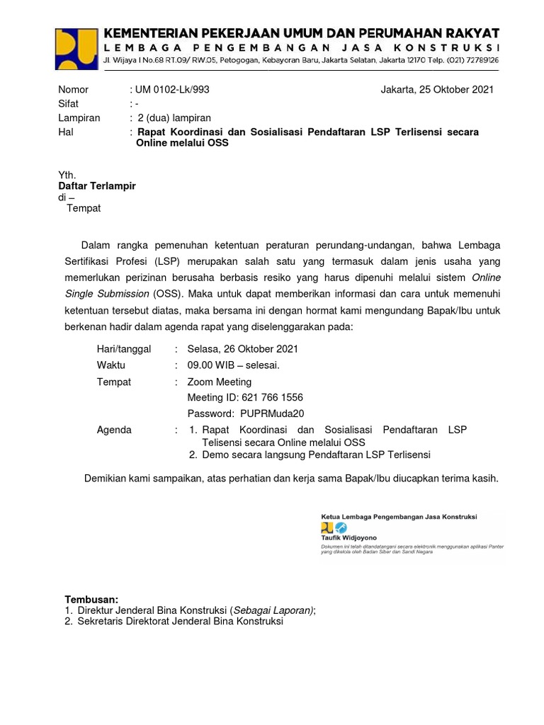 993 - UM0102-Lk - Rapat Koordinasi Dan Sosialisasi Pendaftaran LSP ...