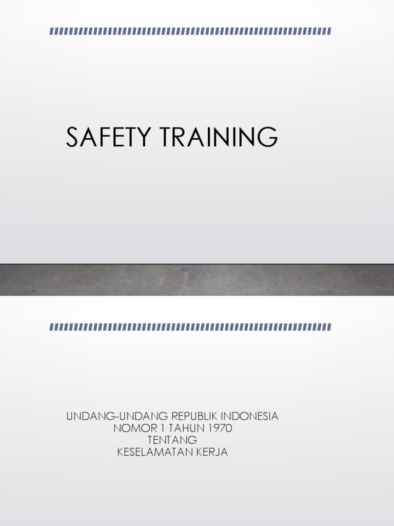 Materi Safety Training Karyawan Baru (Operator) | PDF