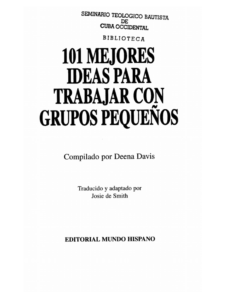 101 Ideas Grupos Pequenos - Deena Davis | PDF