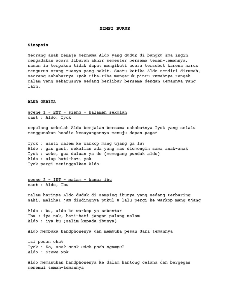 Mimpi Buruk Aldo | PDF | Fiksi Misteri, Thriller, & Kejahatan