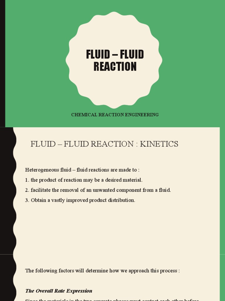 CRE - Fluid-Fluid Reaction | PDF | Reaction Rate | Chemical Reactions