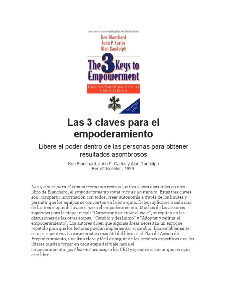 Las 3 Claves para El Empoderamiento | PDF | Empoderamiento | Liderazgo